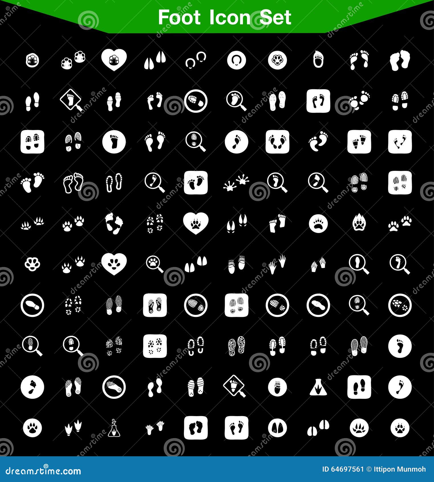 Foot icon set stock illustration. Illustration of outdoors - 64697561