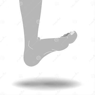 Foot Icon. Shadow of Human Foot on White Background Stock Illustration ...