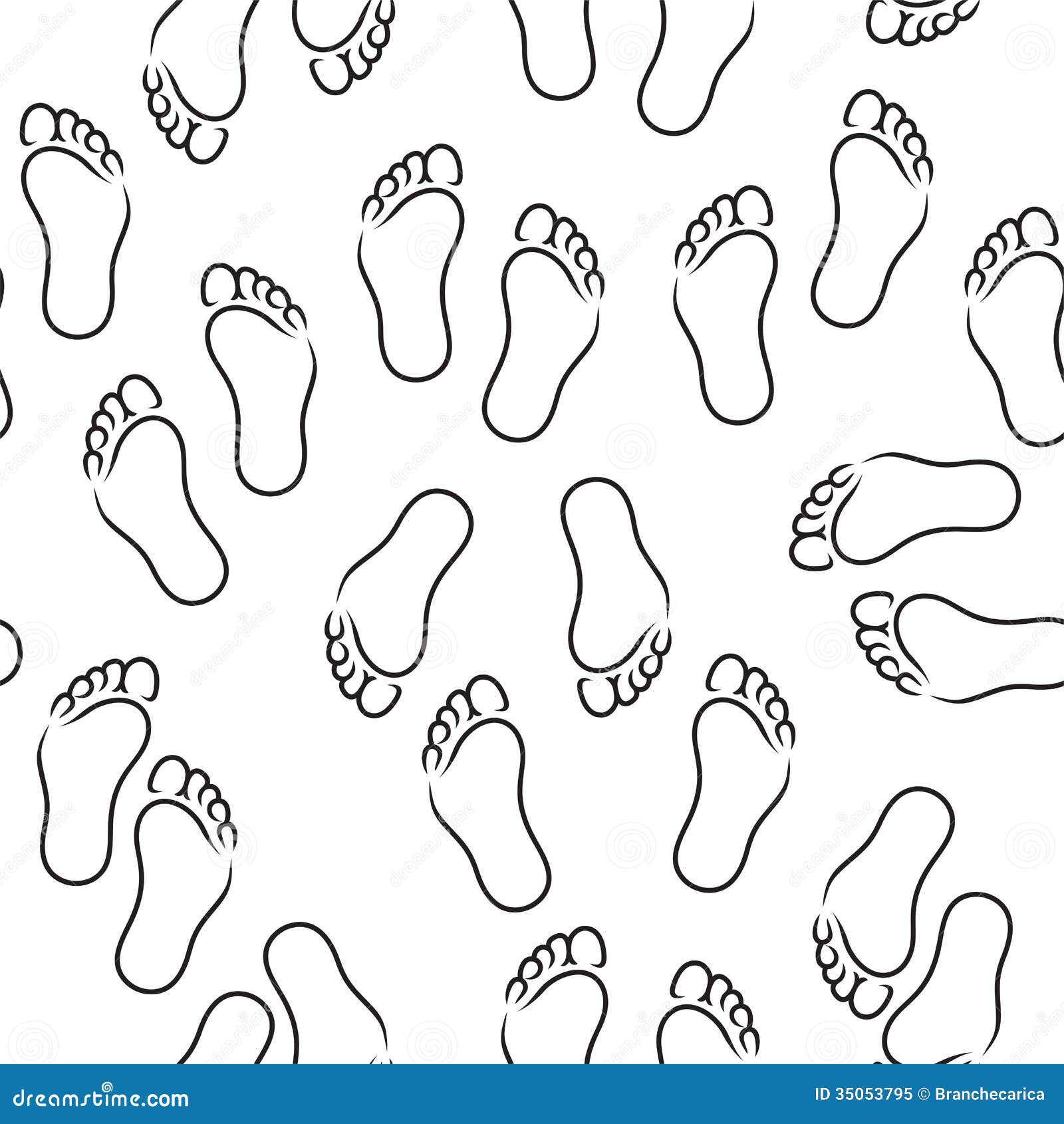 Foot Imprint Seamless Pattern Stock Vector - Illustration of copy ...