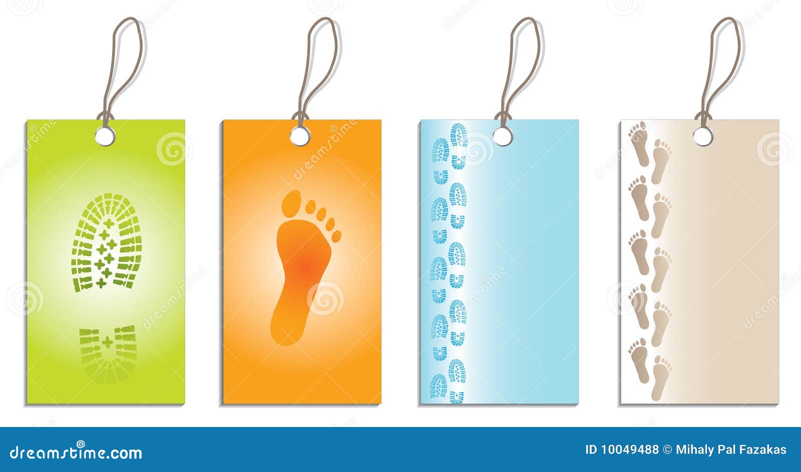 Foot labels stock vector. Illustration of clip, footprint - 10049488