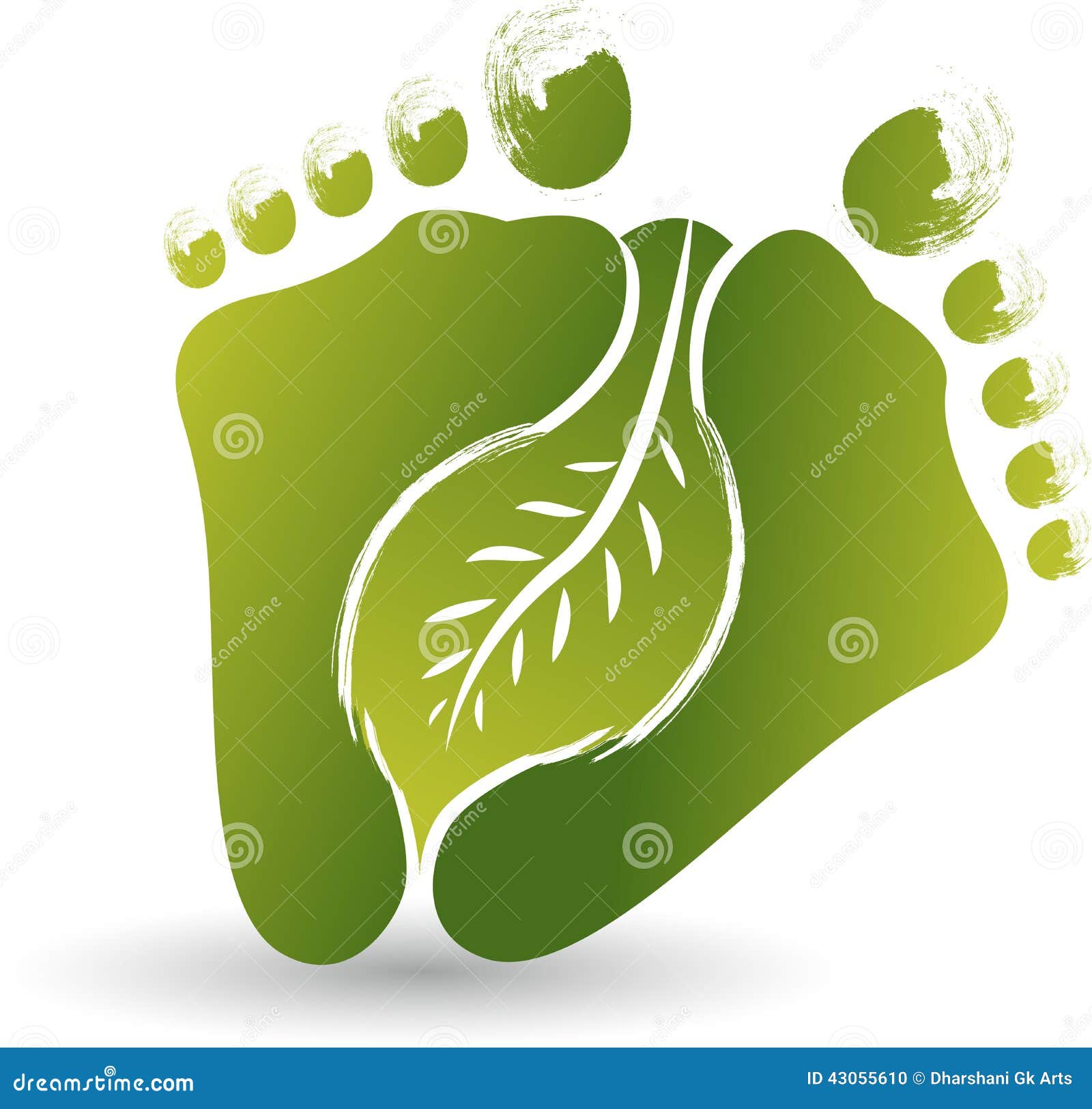 Foot leaf logo stock vector. Illustration of brush, healthy - 43055610