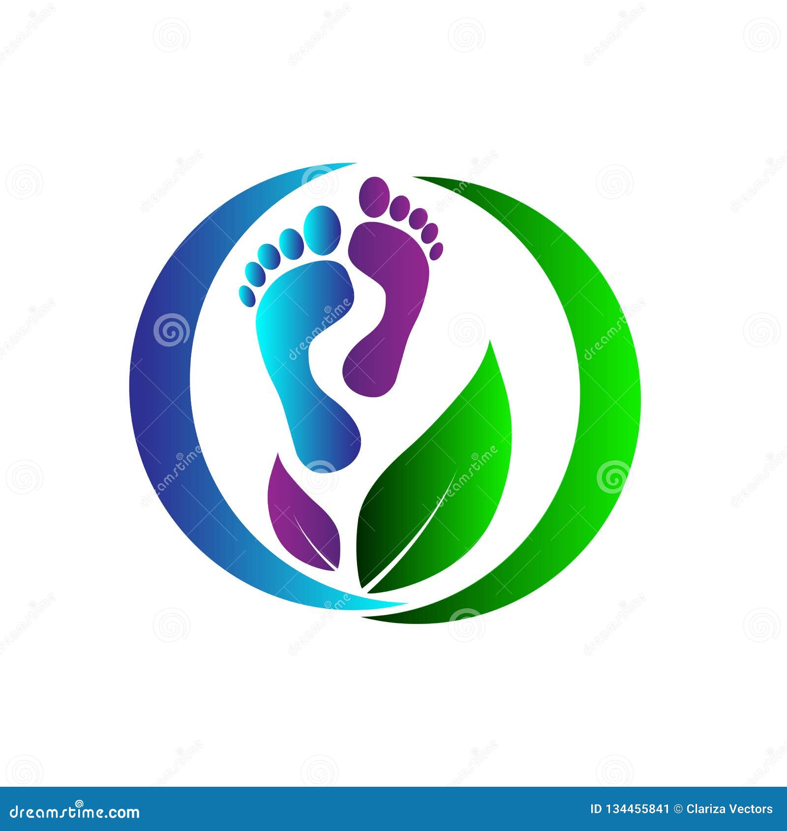 Foot logo with leaf stock vector. Illustration of natural - 134455841