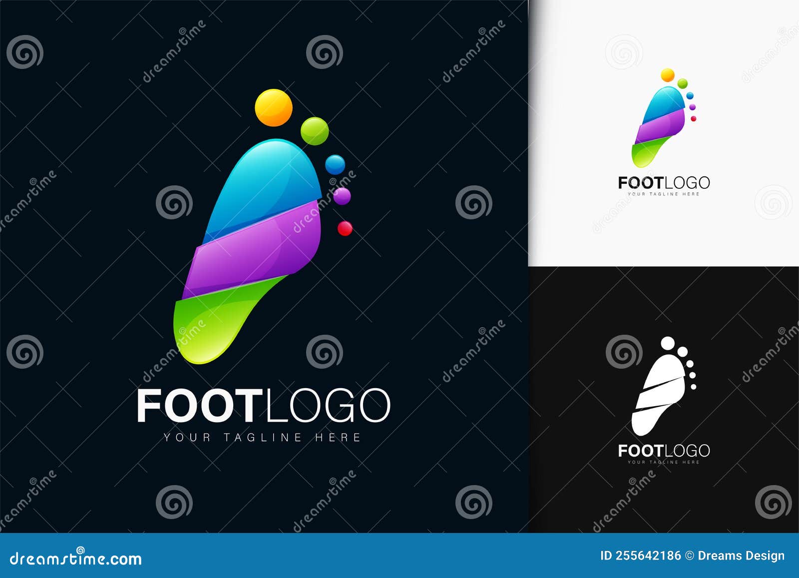 Foot Logo Design with Gradient Stock Vector - Illustration of design ...