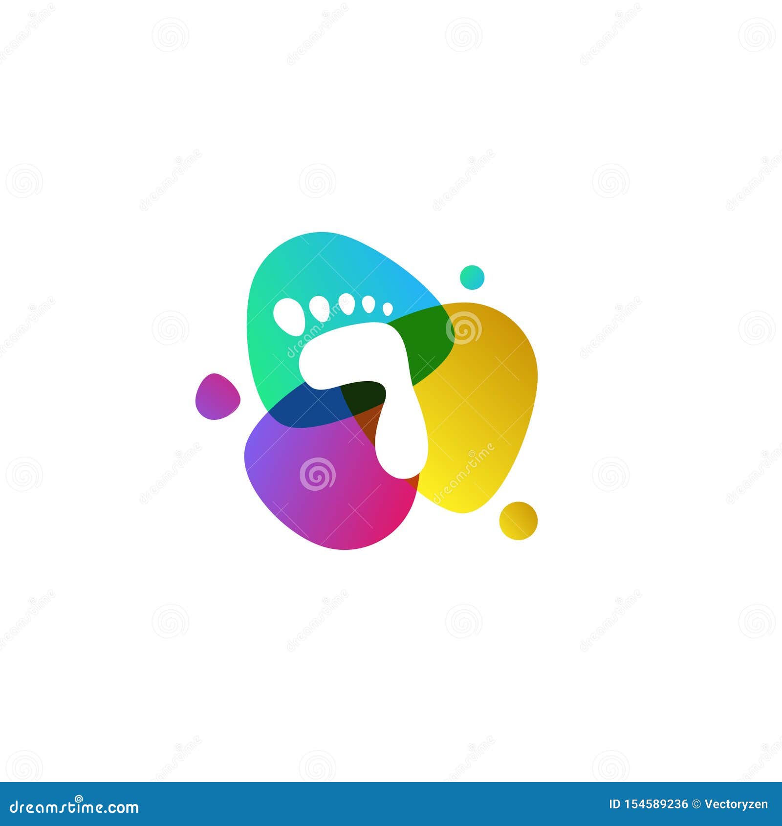 Foot Logo Design Vector Abstract Colorful Sign Stock Vector ...