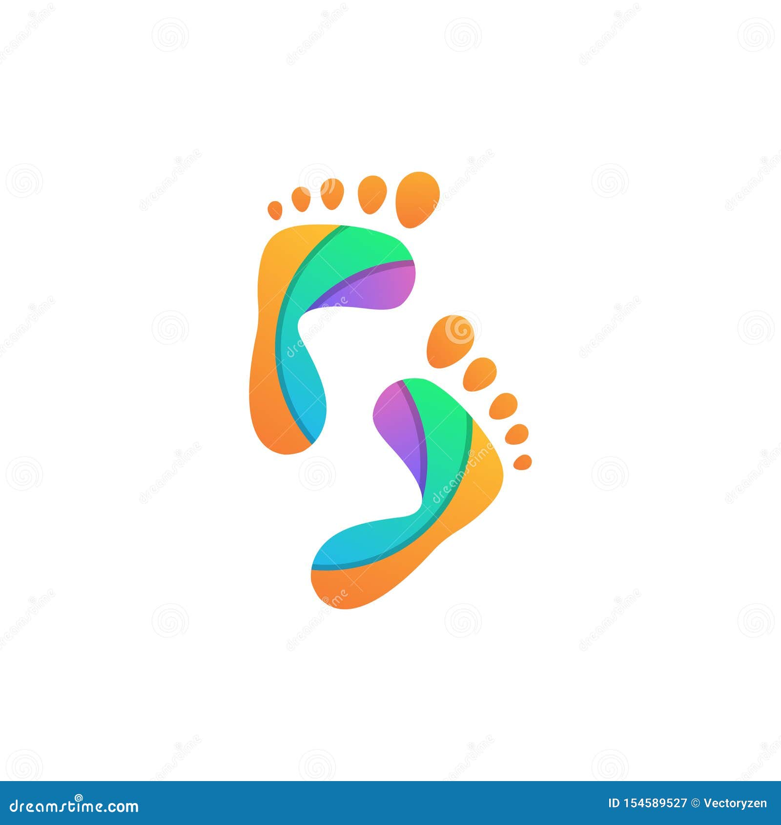 Foot Logo Design Vector Abstract Colorful Sign Stock Vector ...