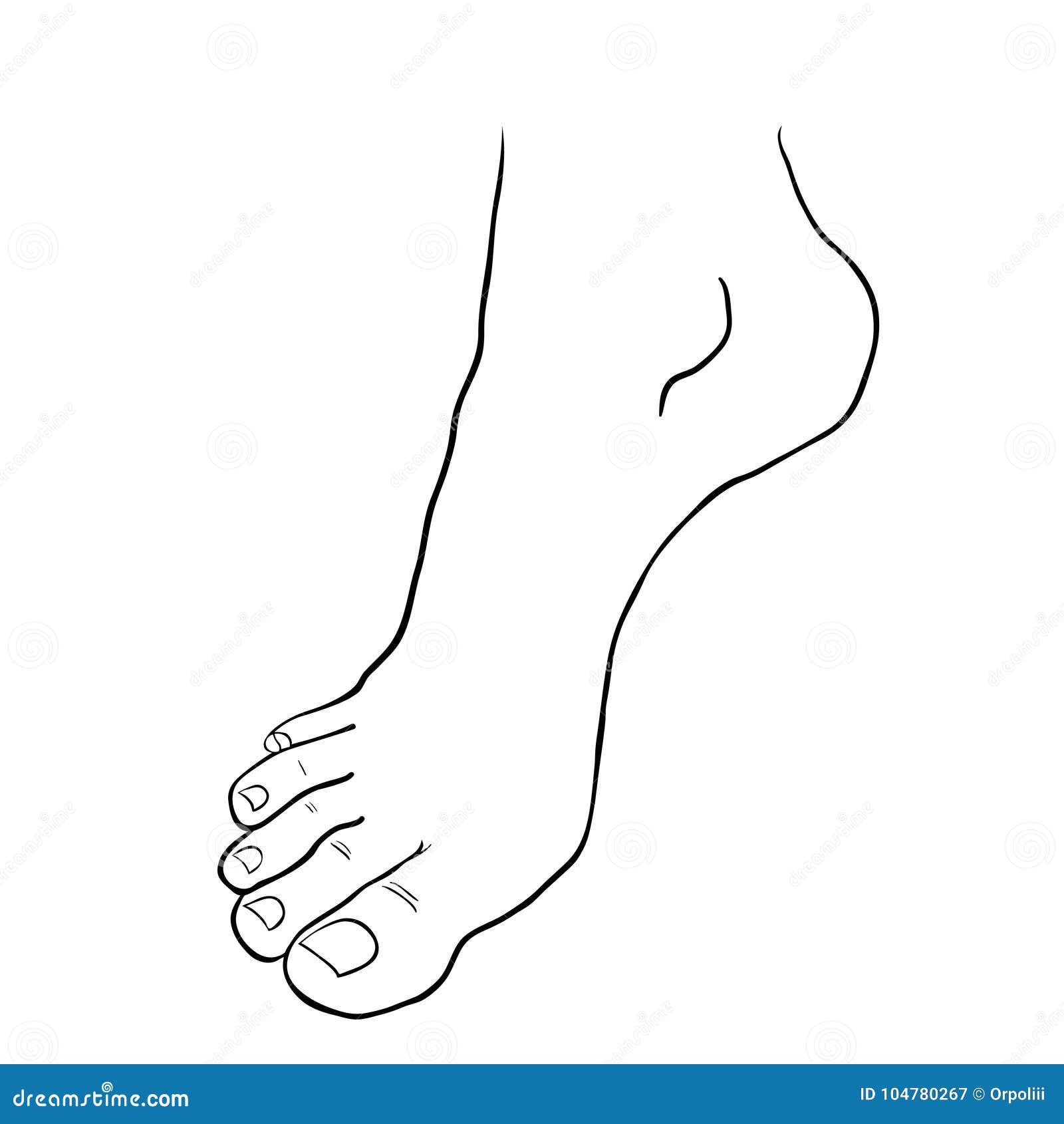 The Foot Male Bottom Out. Vector Illustration Stock Vector ...