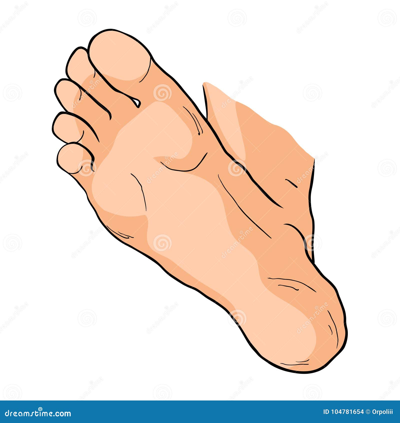 Sole Pain. Correct Kinesiology Taping. Vector Illustration ...