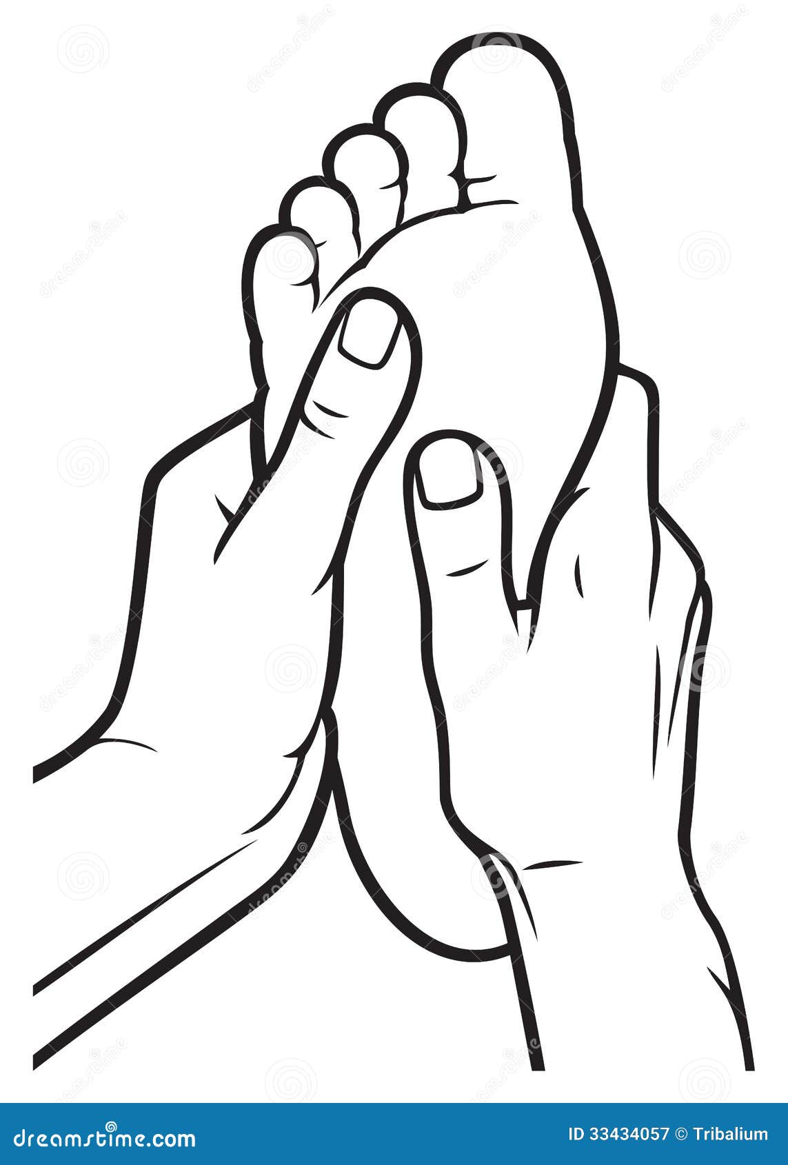 Foot massage stock vector. Illustration of barefoot, footprint - 33434057
