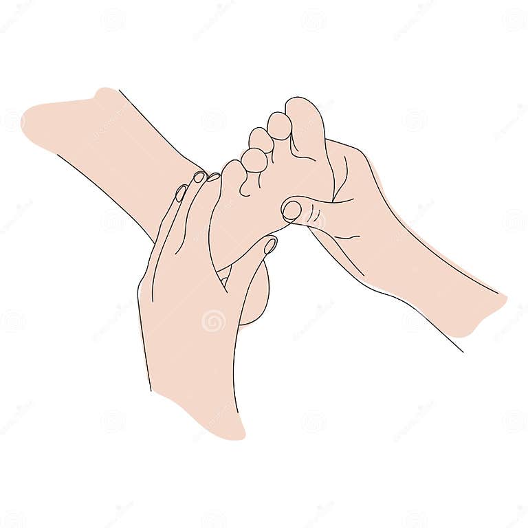 Foot Massage Movements Basic Foot Massage Movements Vector Illustration Of Spa Treatments For