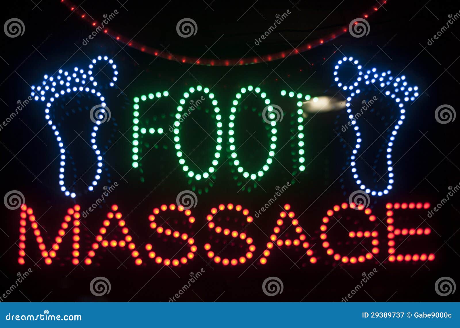 Foot massage sign stock image. Image of illuminated, neon - 29389737