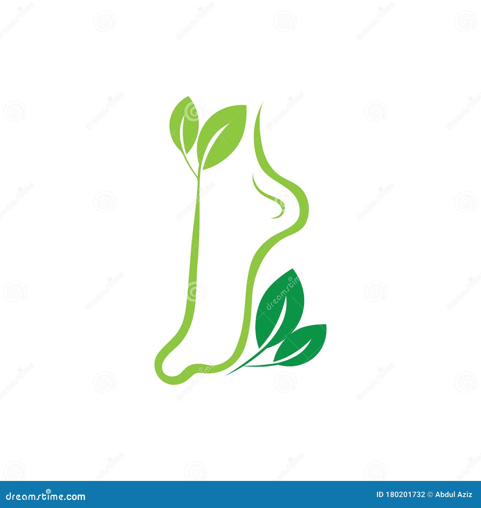 Foot and Leaf Illustration Logo Vector Stock Vector - Illustration of ...