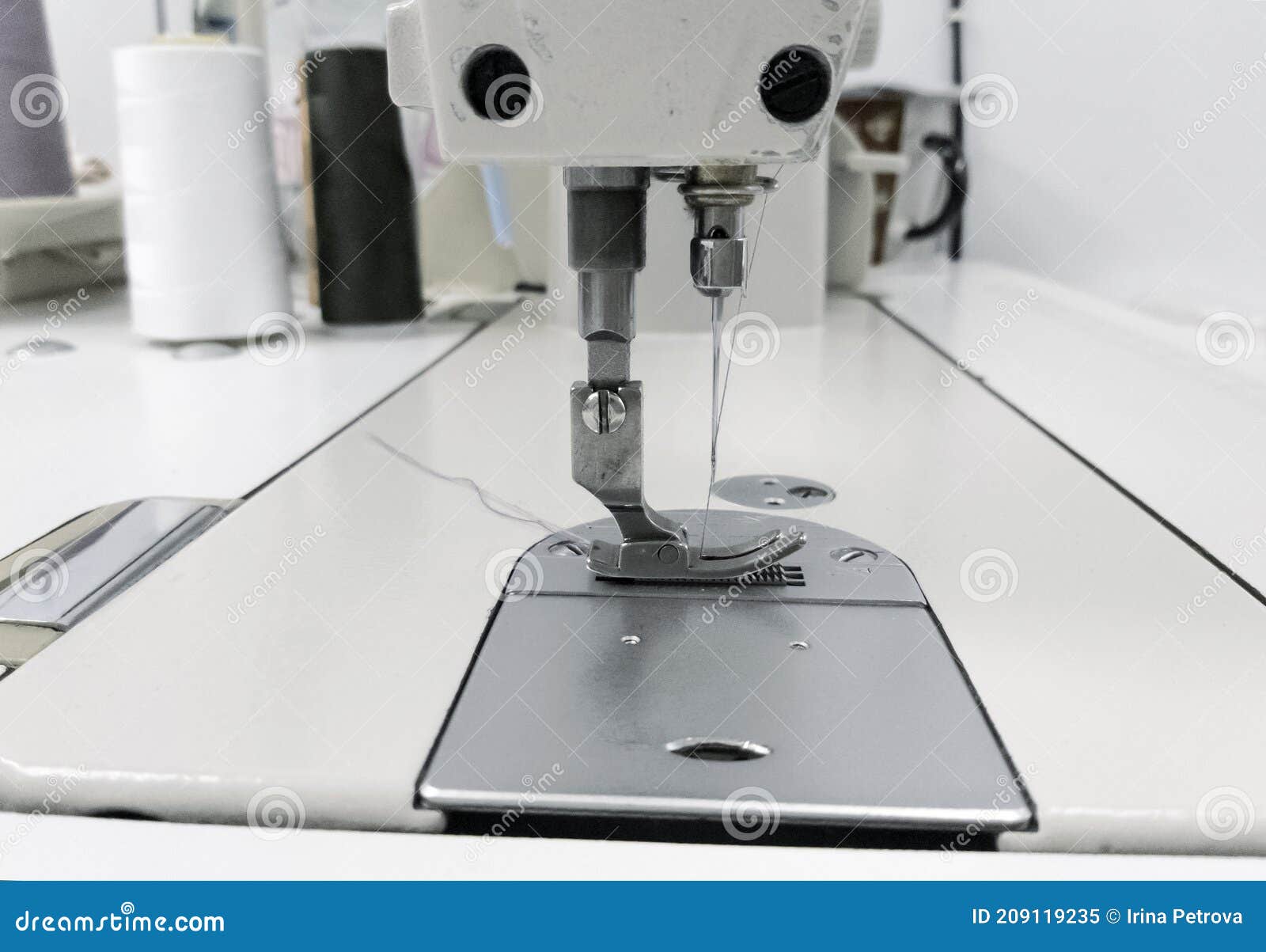 Foot and Needle of Industrial Straight-line Sewing Machine Side View ...