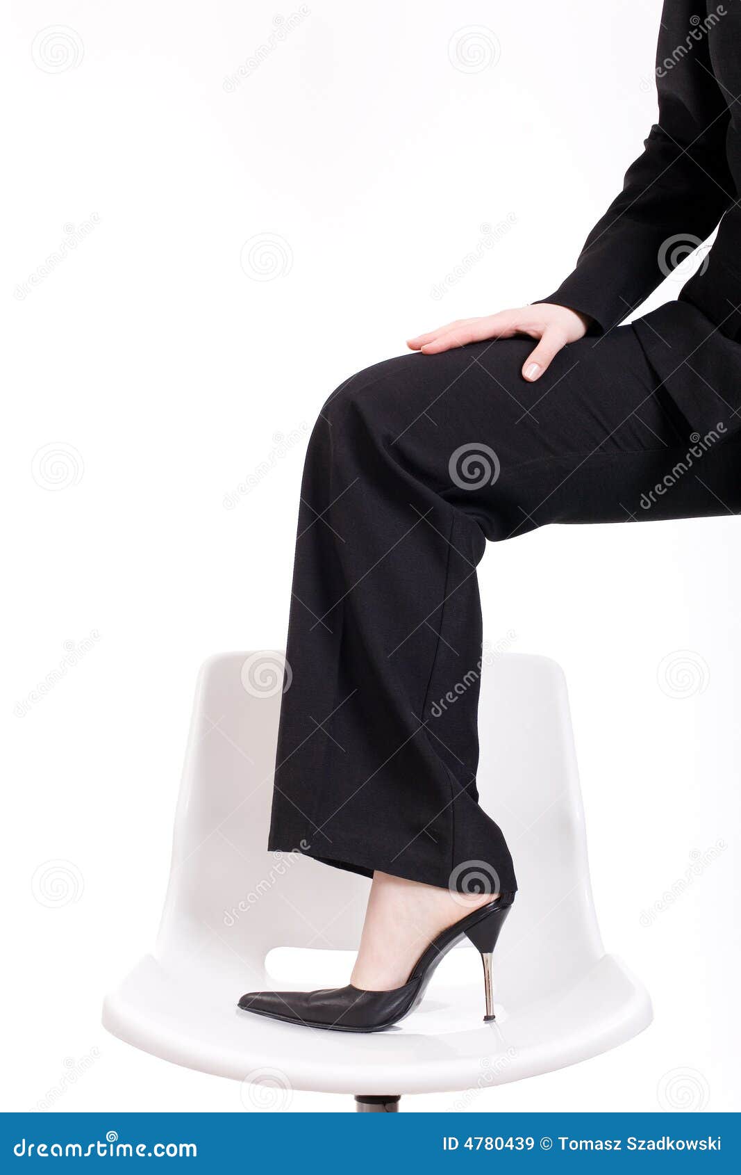 Foot on office chair stock image. Image of black, female - 4780439