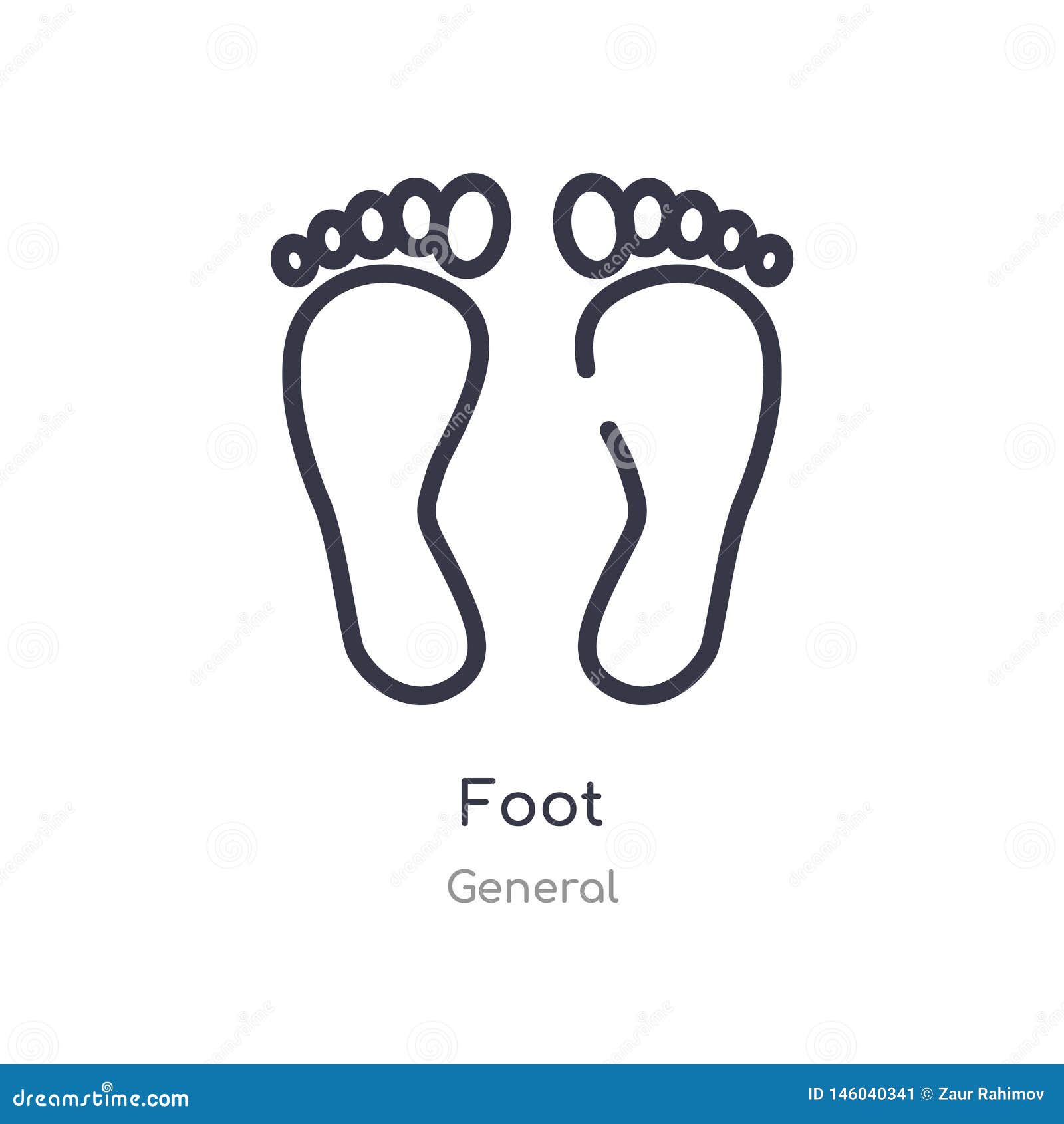 Foot Outline Icon. Isolated Line Vector Illustration from General ...