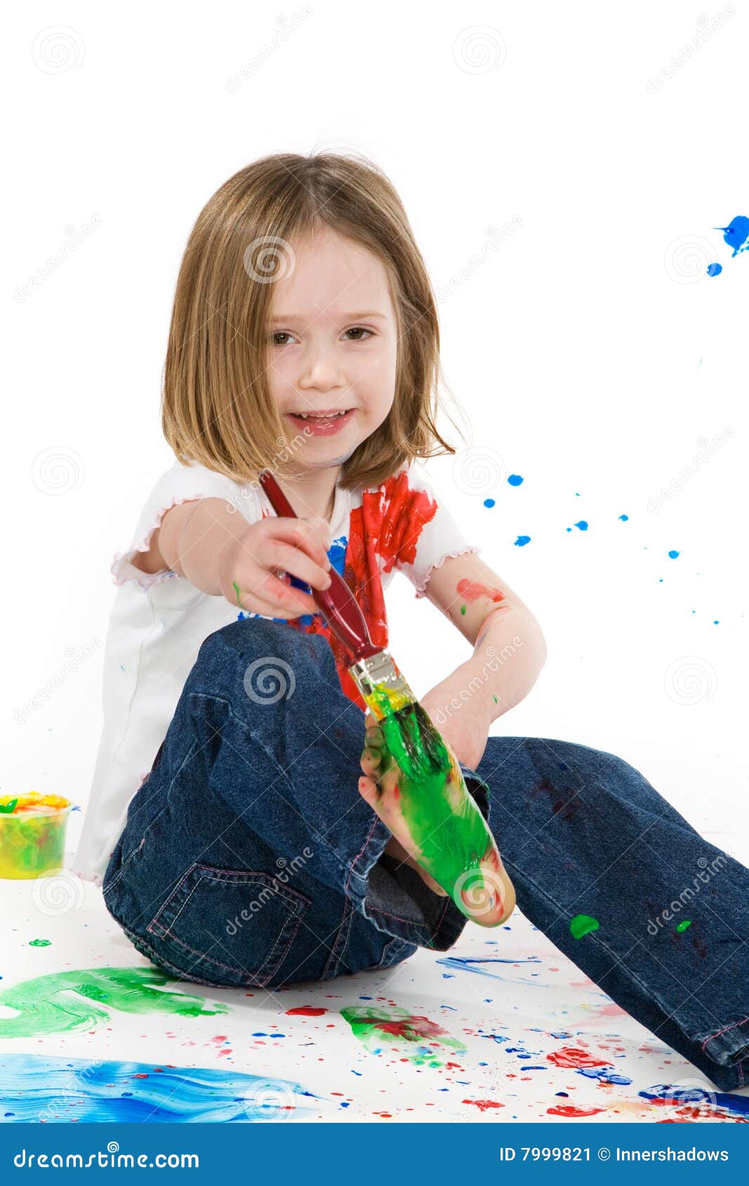 Foot painting stock image. Image of years, caucasian, happy - 7999821