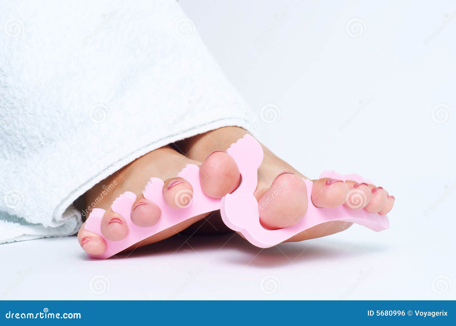 Foot pedicure applying stock photo. Image of towels, woman - 5680996