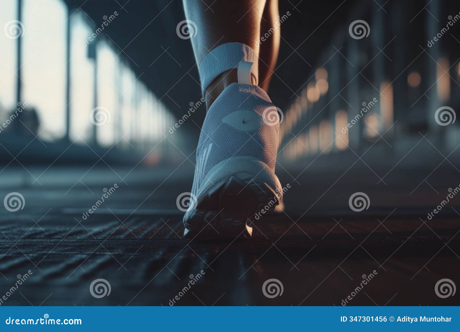 Generative Ai, Foot Photo of a Running Athlete, Photographed from ...
