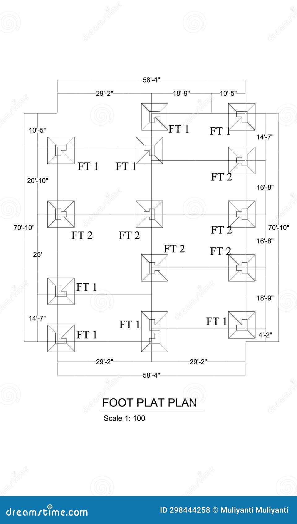 Foot plat plan stock vector. Illustration of living - 298444258