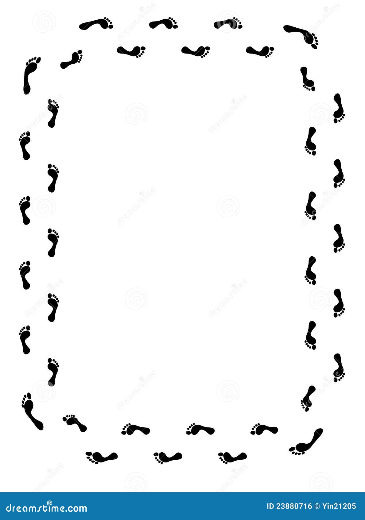 Foot print border stock vector. Illustration of foot - 23880716