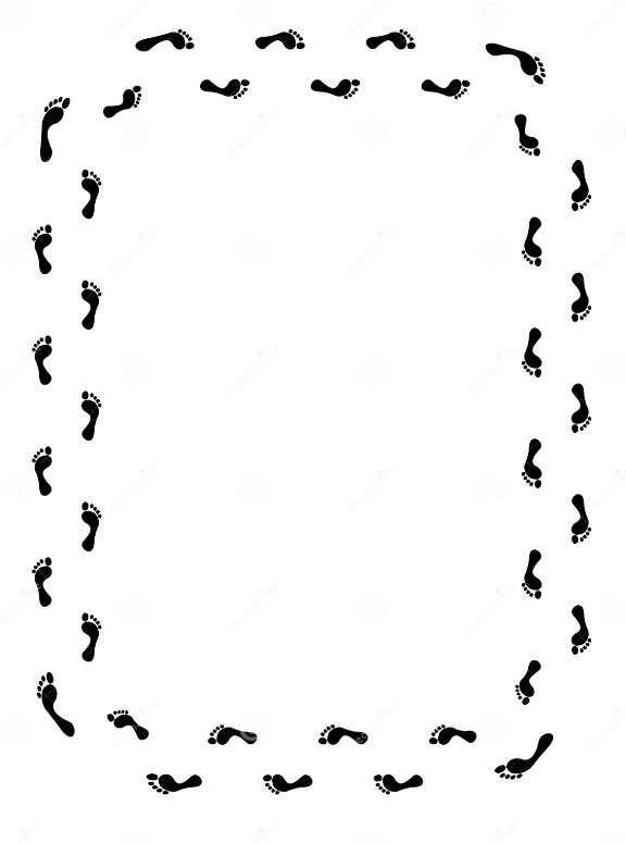 Foot print border stock vector. Illustration of border - 23880716