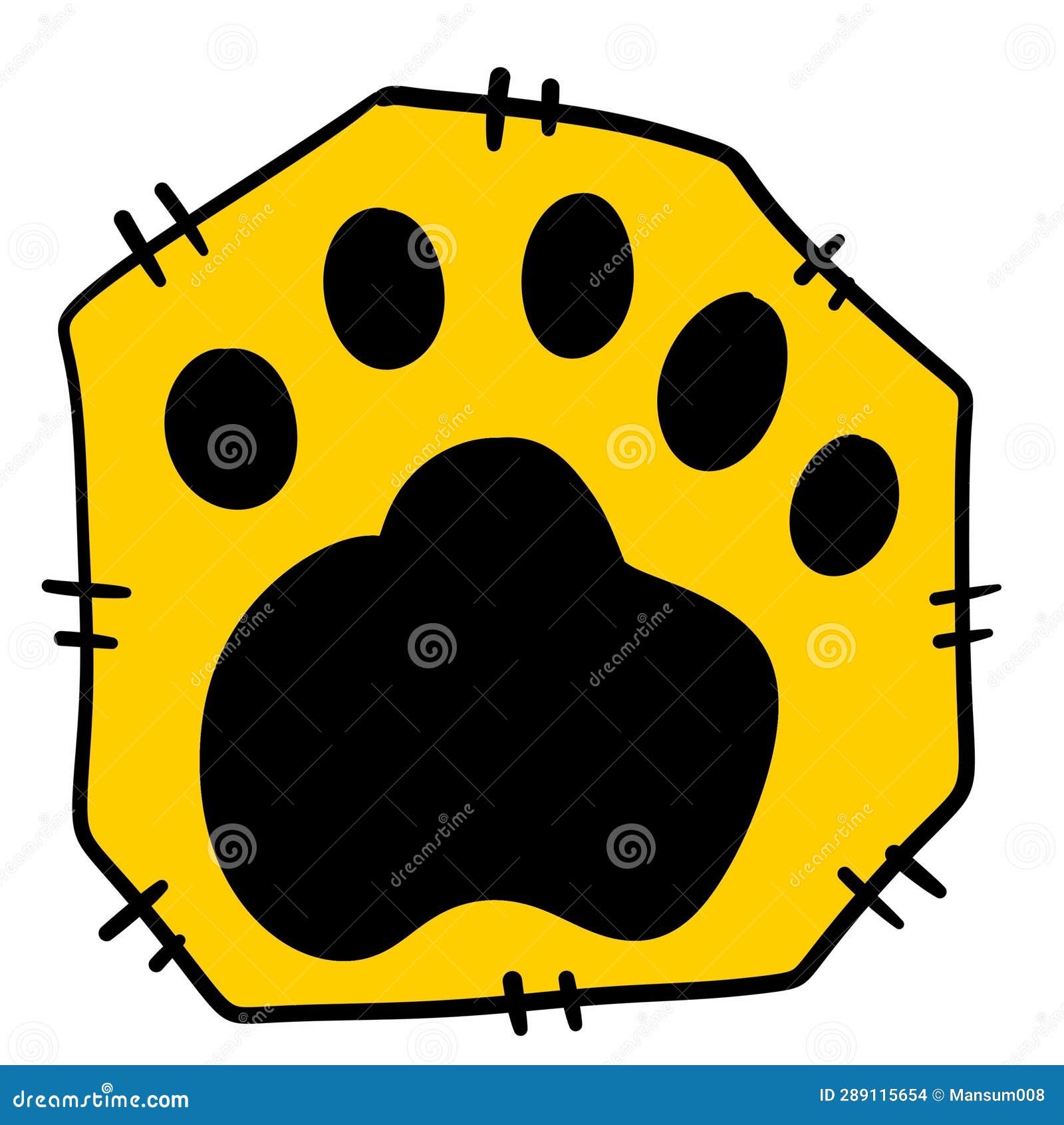 Foot Print Cartoon on White Background Stock Illustration ...