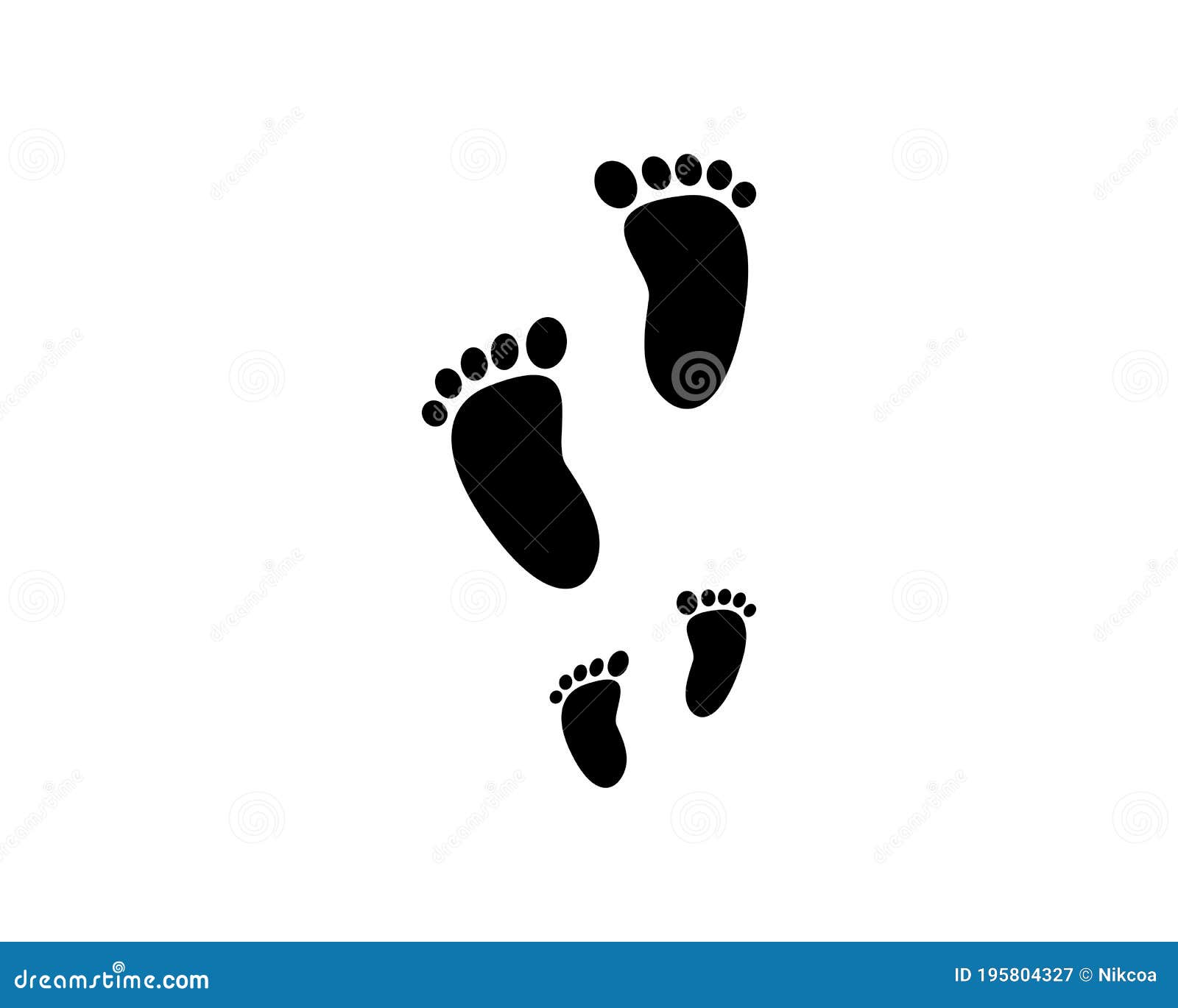 Foot print stock vector. Illustration of step, person - 195804327