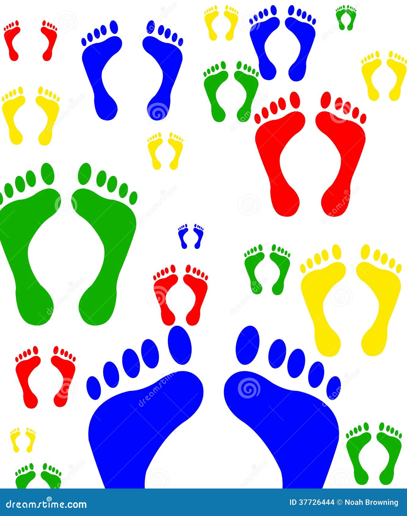 Foot Print Digital Scrap Paper Stock Illustration - Illustration of ...