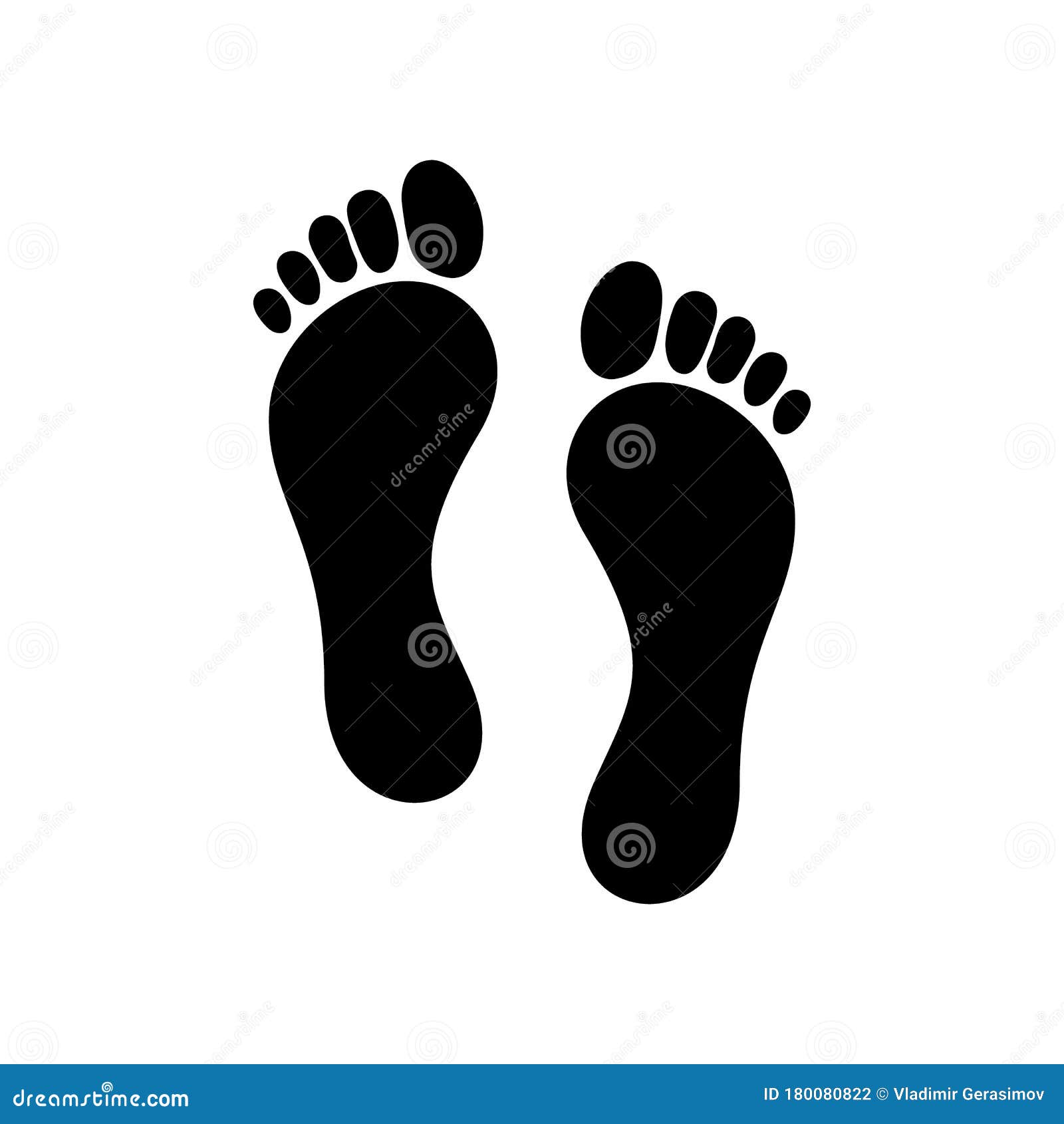 Foot Print Icon. Vector Bare Foot Symbol Stock Illustration ...