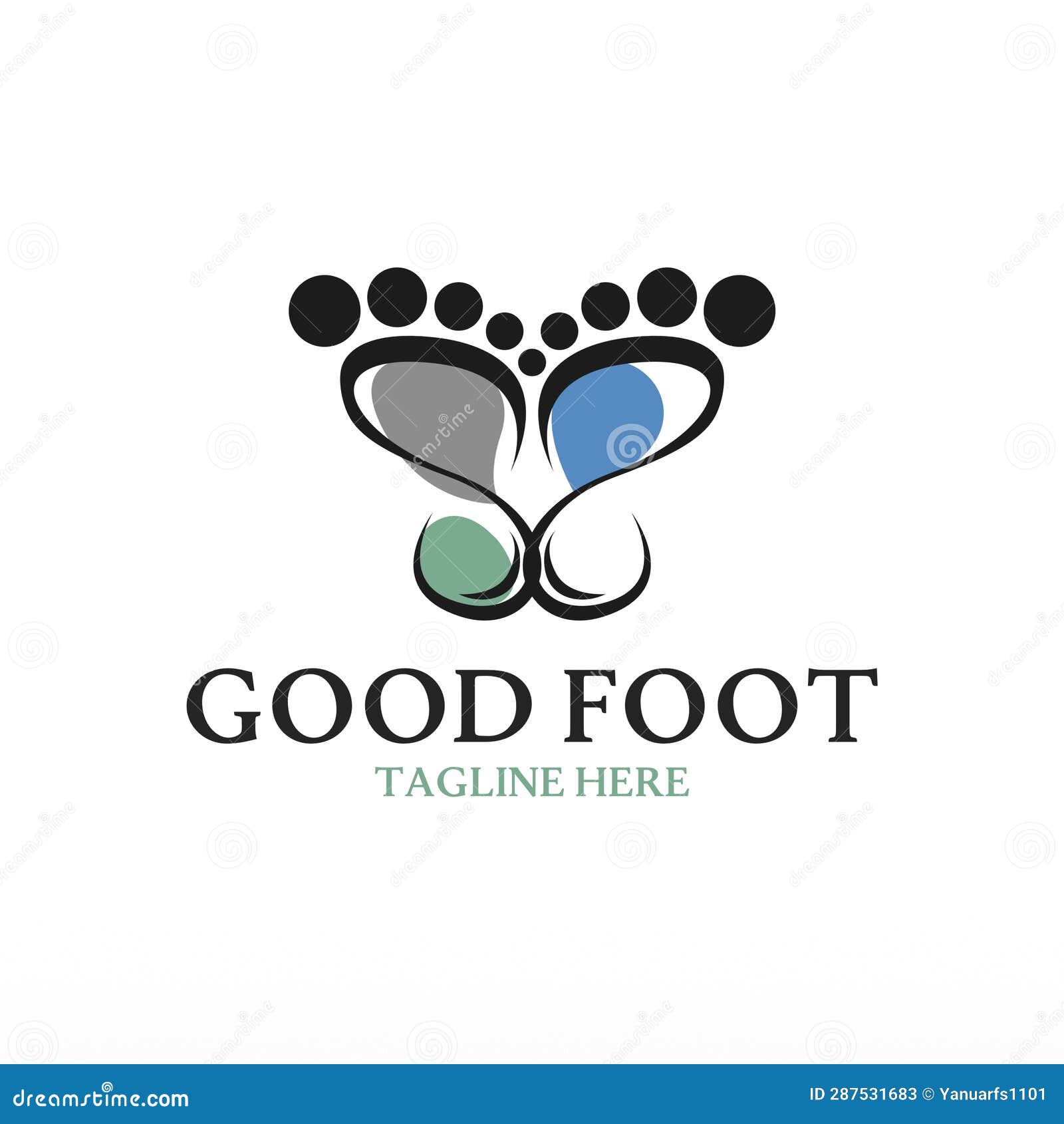 Foot Print Logo Design Template Stock Illustration - Illustration of ...