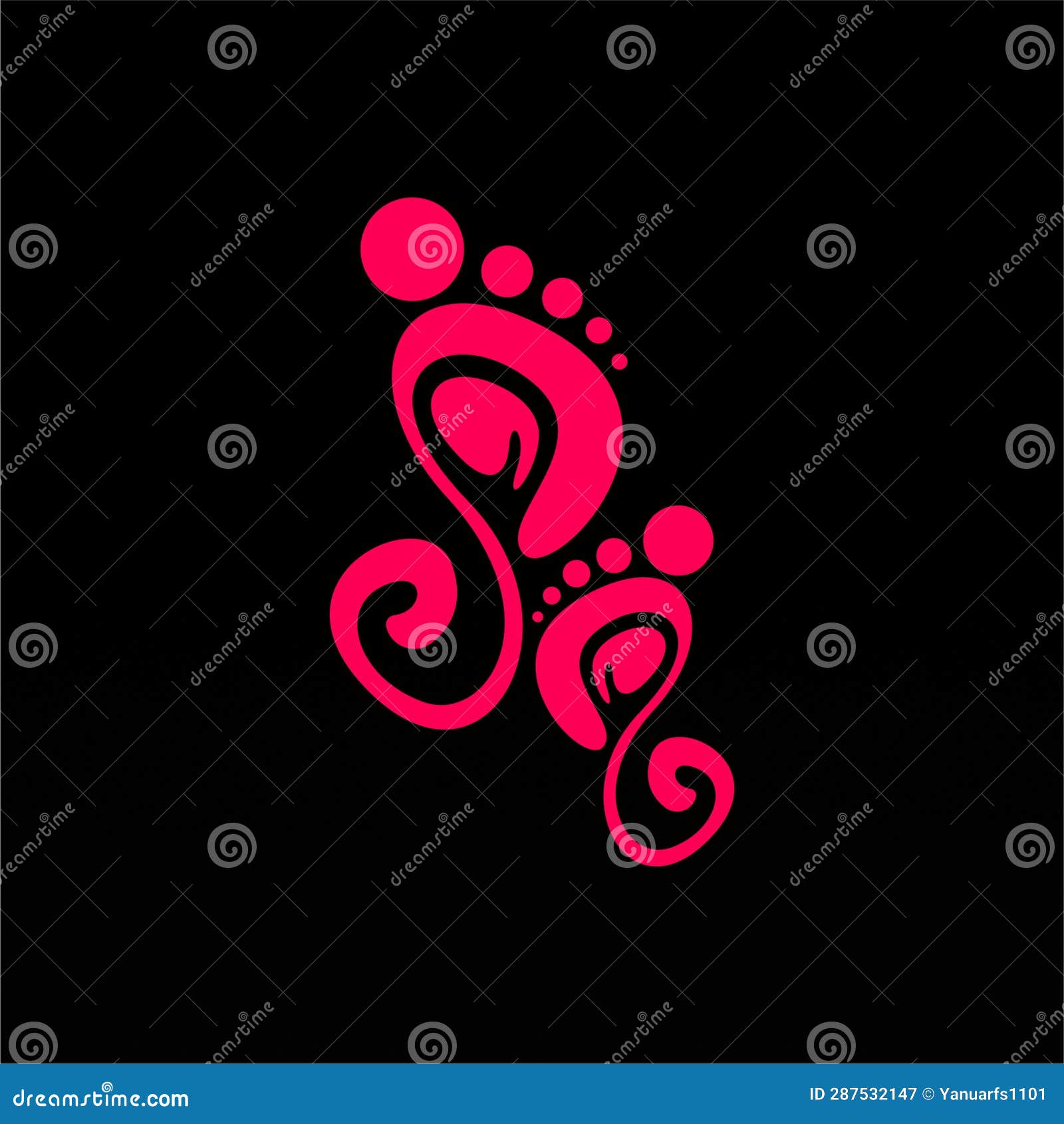 Foot Print Logo Design Template Stock Illustration - Illustration of ...