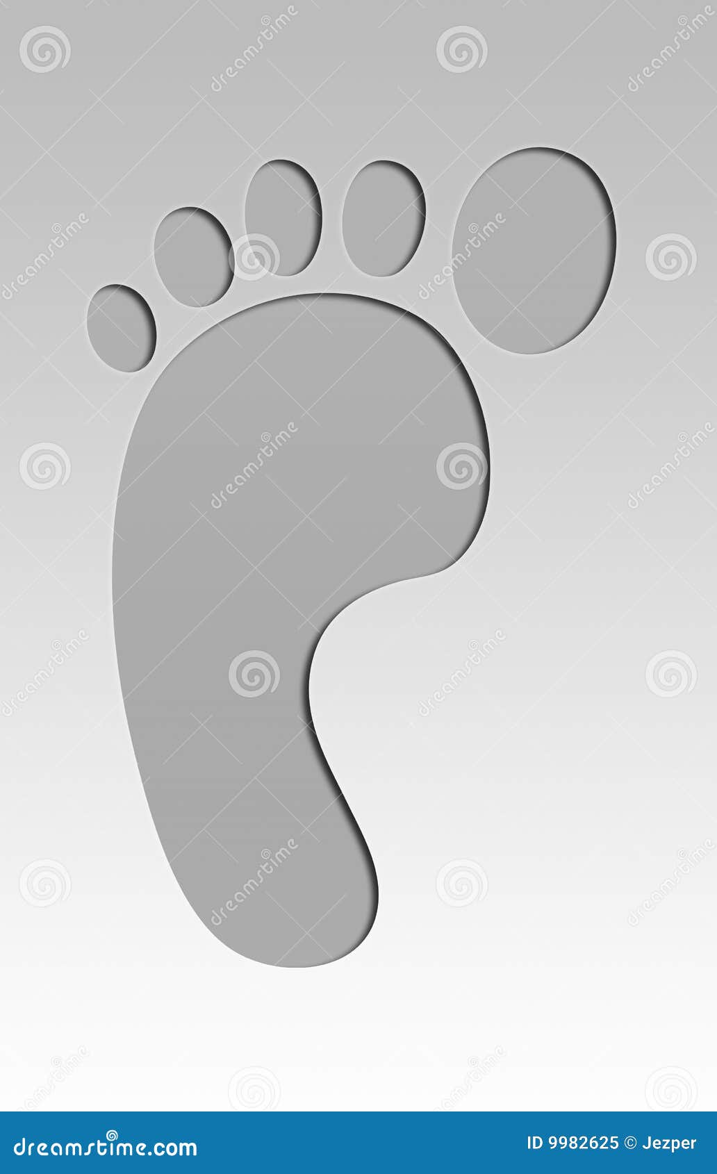 Foot print Metal stock illustration. Illustration of element - 9982625