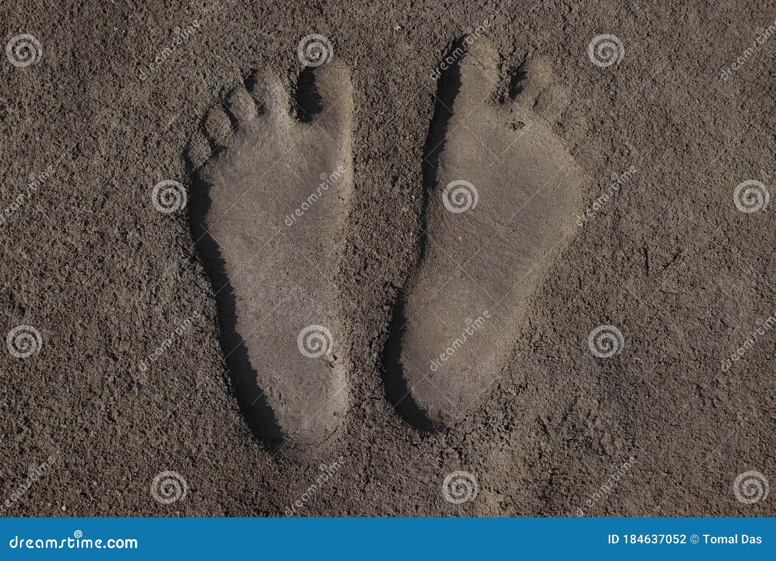 Foot print on sand stock photo. Image of sand, asphalt - 184637052