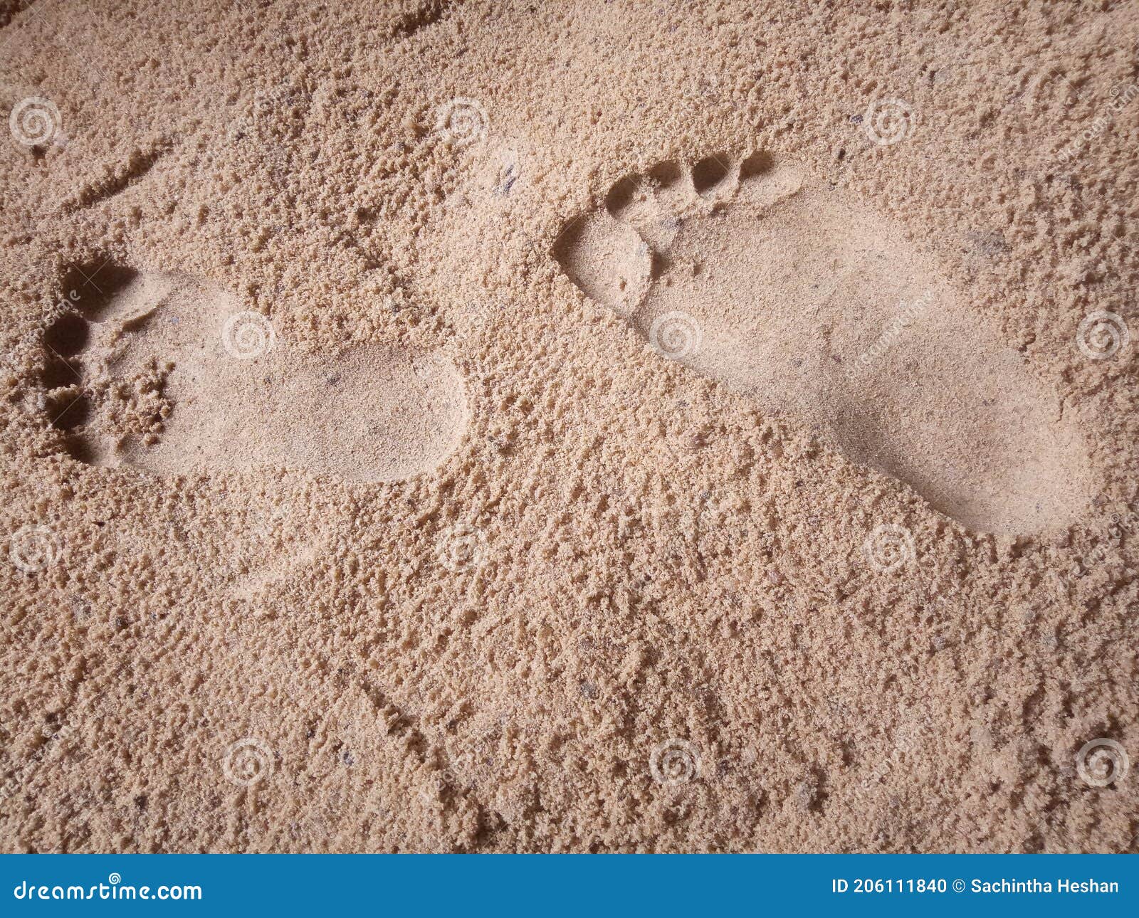 Foot print on sand stock photo. Image of wall, tile - 206111840