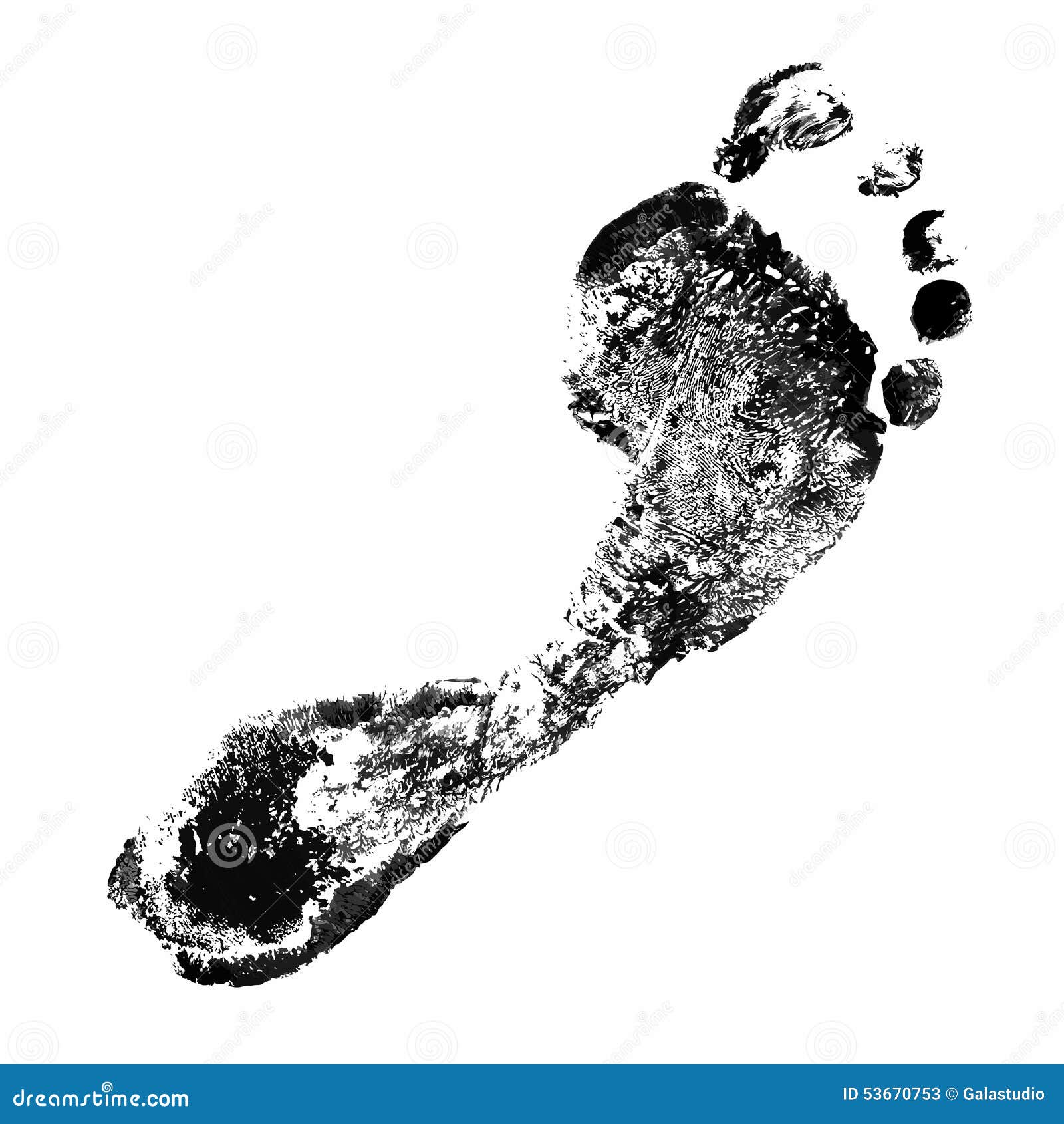 Foot Print on White Background. Stock Illustration - Illustration of ...
