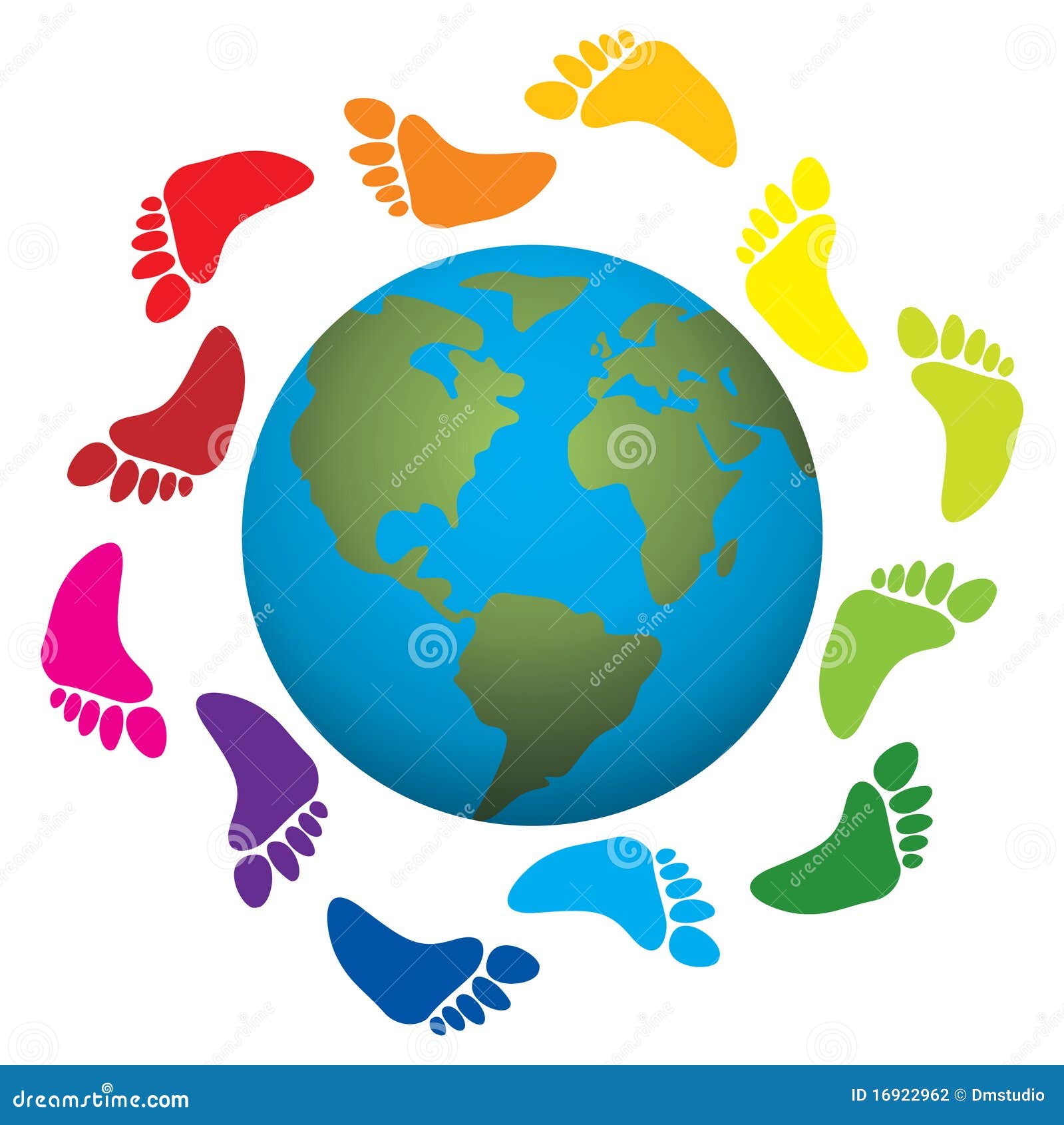 Foot Prints Around the Earth Stock Vector - Illustration of sign ...