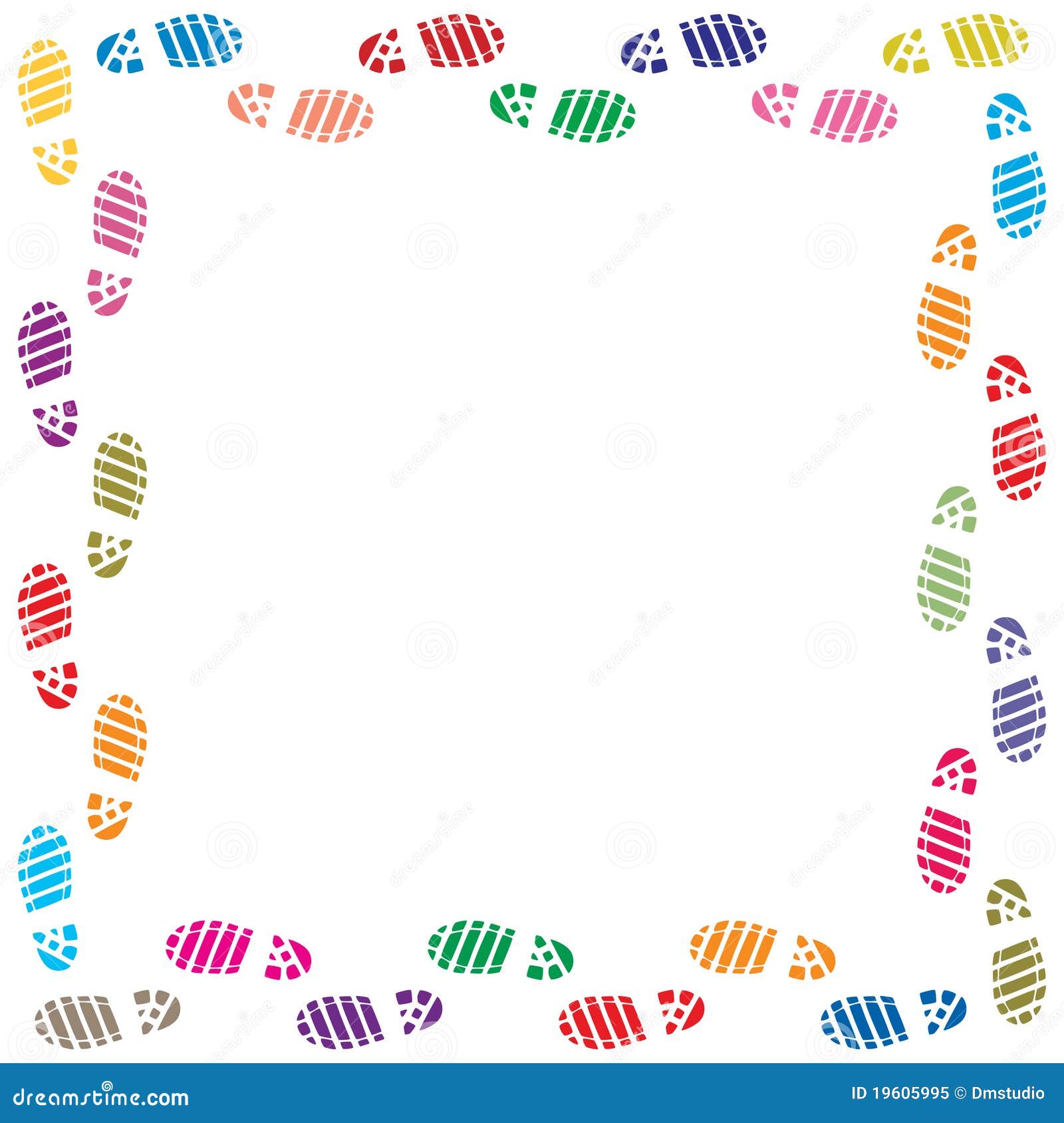 Foot prints border stock vector. Illustration of boot - 19605995