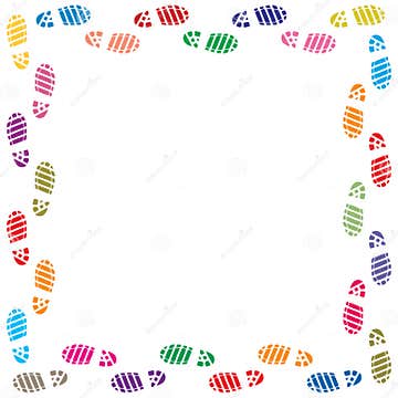 Foot prints border stock vector. Illustration of boot - 19605995