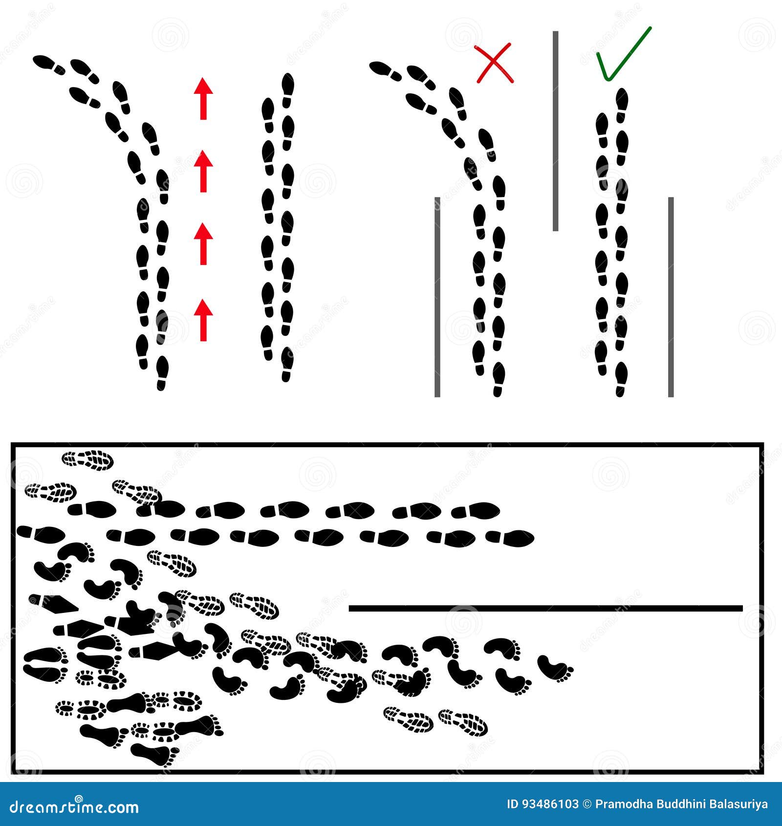 Foot Prints Directions Icons Stock Vector - Illustration of vector ...