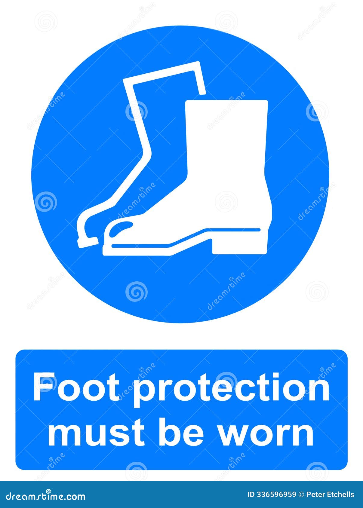 Foot Protection Must Be Worn Sign Left Stock Illustration ...
