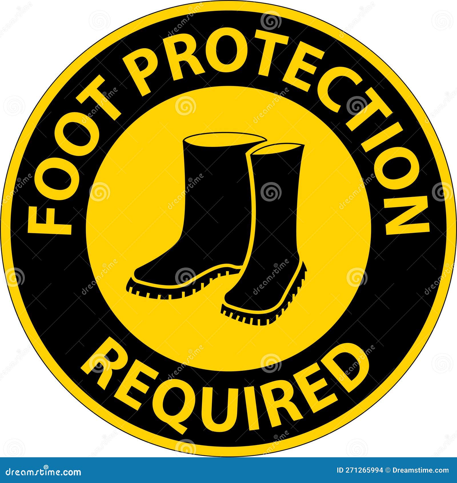 Foot Protection Required Sign on White Background Stock Vector ...