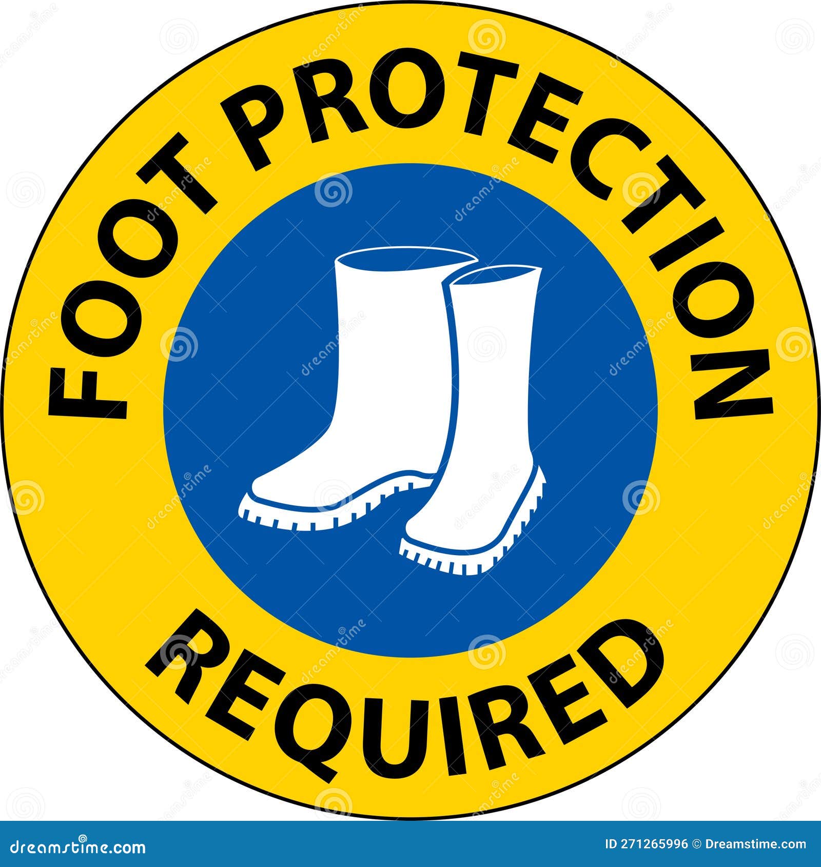Foot Protection Required Sign on White Background Stock Vector ...