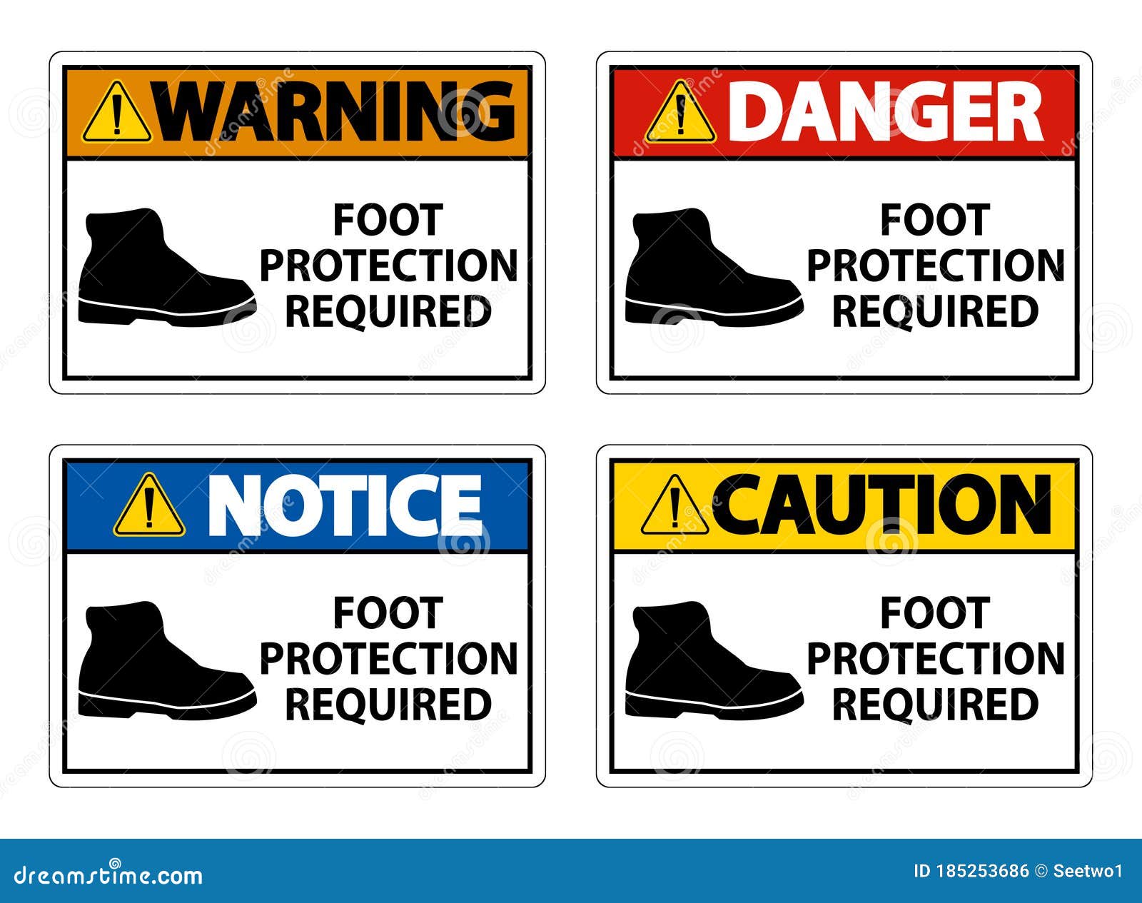Foot Protection Required Wall Symbol Sign Isolate on Transparent ...