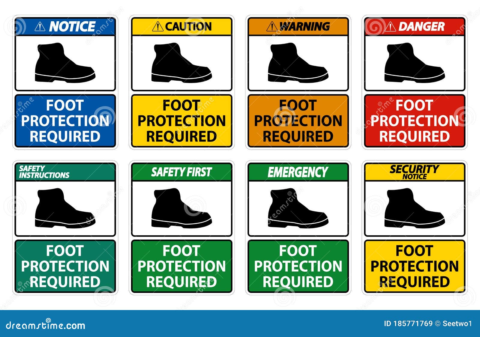 Foot Protection Required Wall Symbol Sign Isolate on Transparent ...