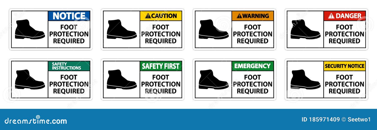 Foot Protection Required Wall Symbol Sign Isolate on Transparent ...