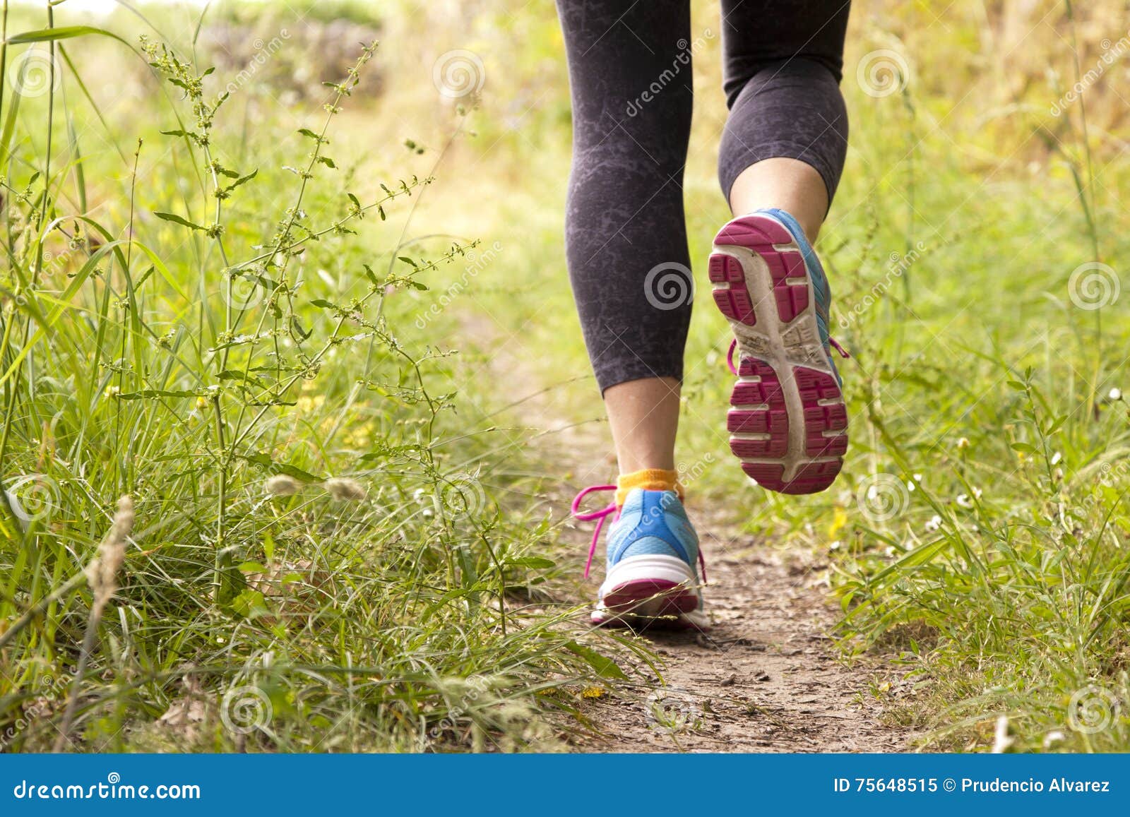 Foot Runner in the Foreground Stock Image - Image of jogging, mountain ...