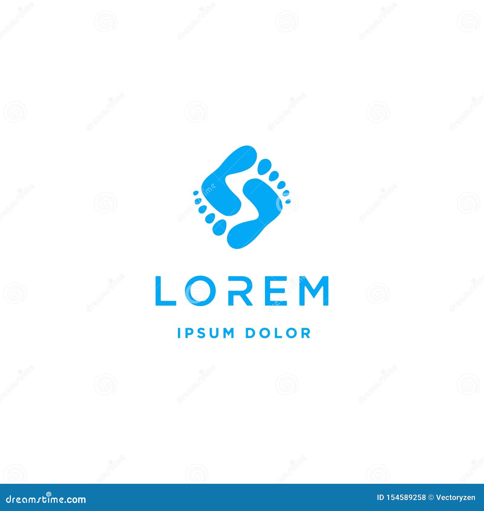 Foot S Logo Design Negative Initial Vector Sign Stock Vector ...