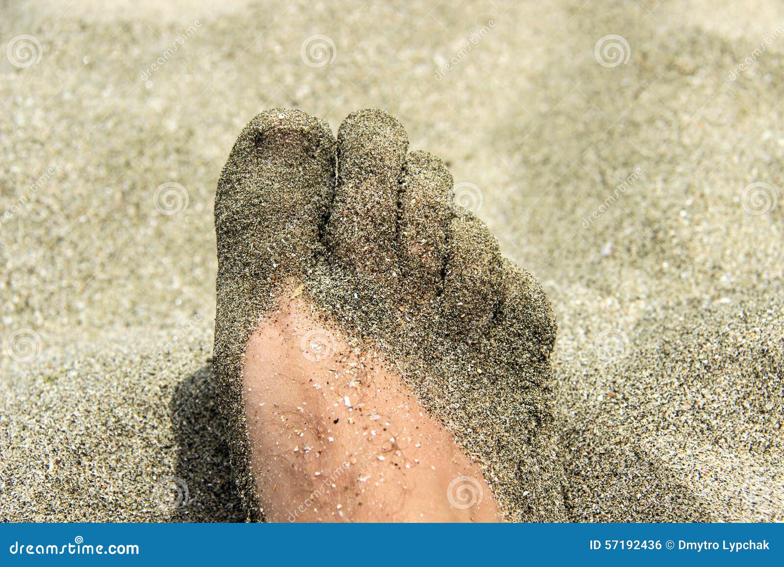 Foot in the sand stock photo. Image of health, nature - 57192436
