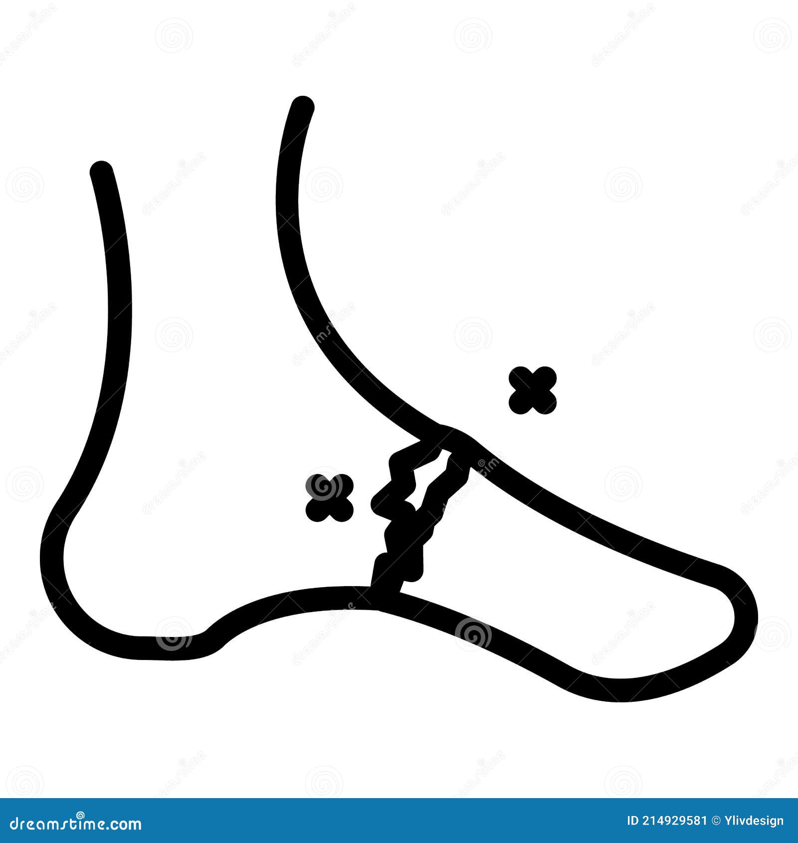 Foot Serious Injury Icon, Outline Style Stock Vector - Illustration of ...