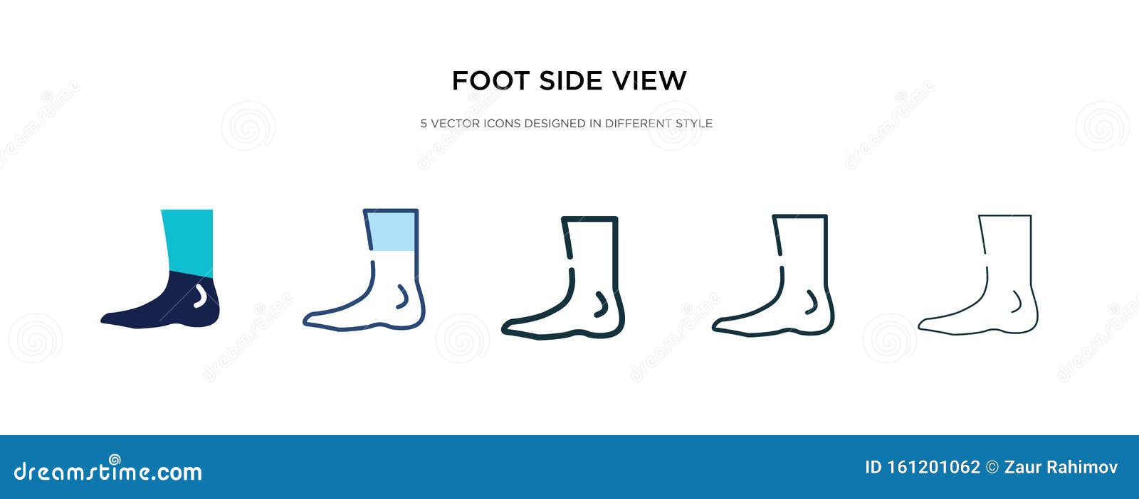 Foot Side View Vector Linear Icon Isolated On Transparent Background ...