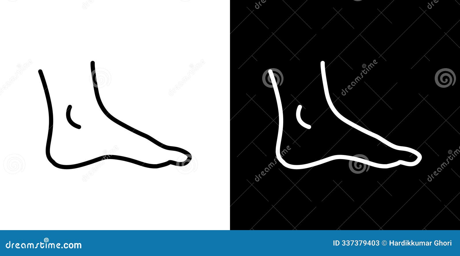 Foot Side View Icon. Thin Linear Foot Side View Outline Icon Isolated ...